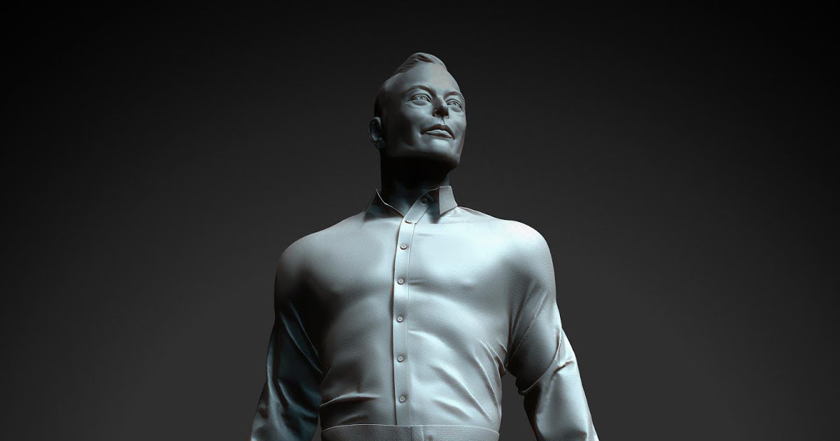 Darya Girina Zbrush Endless Way: Elon Musk 3d sculpting full figure