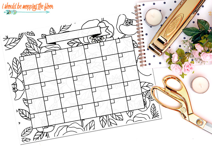 Free Printable Coloring Calendar | i should be mopping the floor