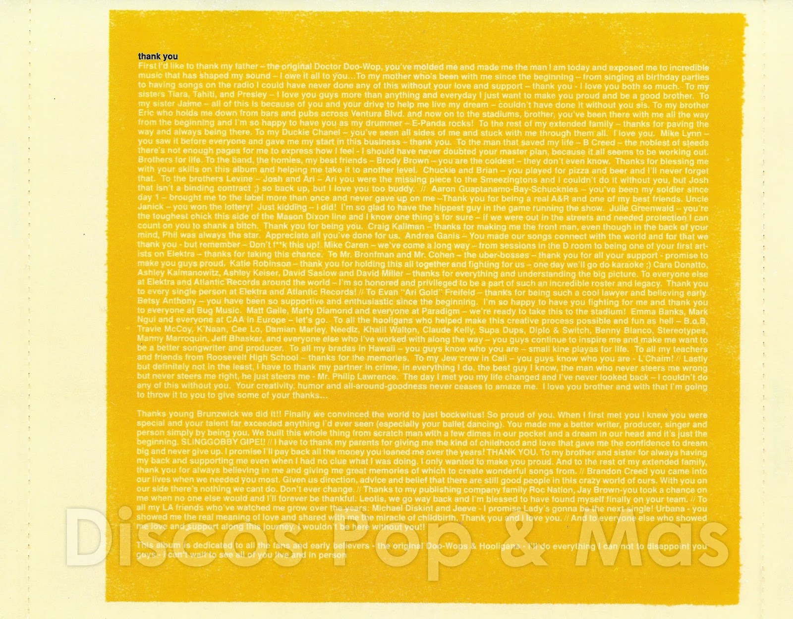 Discos Pop & Mas: Bruno Mars - Doo-Wops & Hooligans