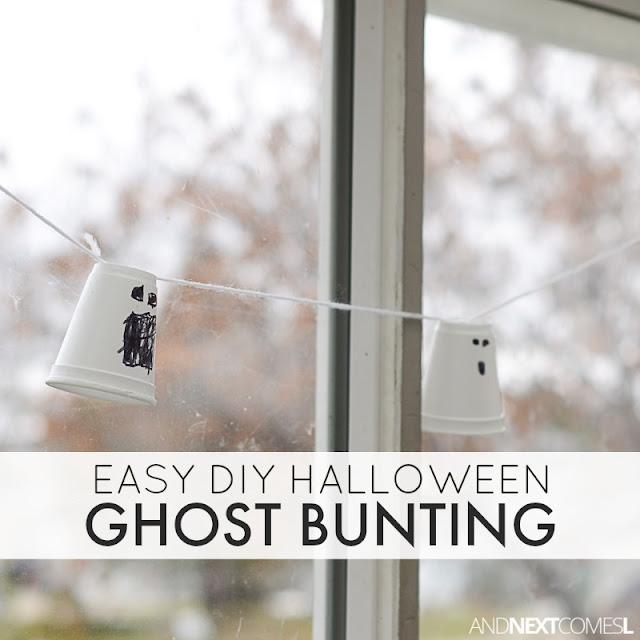 DIY Ghost Bunting Halloween Craft | And Next Comes L - Hyperlexia Resources