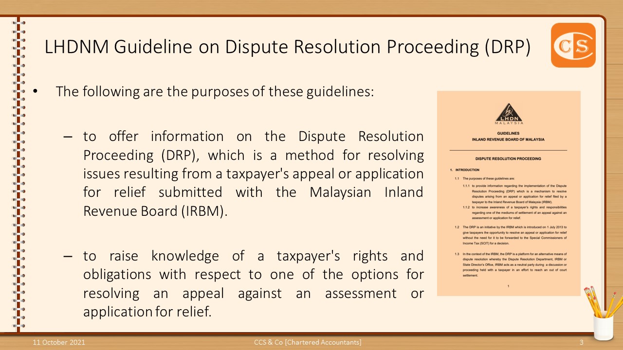 CCS & Co Plt : Issue No. 73/2021 : Guideline on Dispute Resolution ...