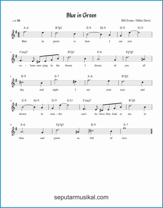 Chord Lagu Blue In Green - SEPUTAR MUSIK