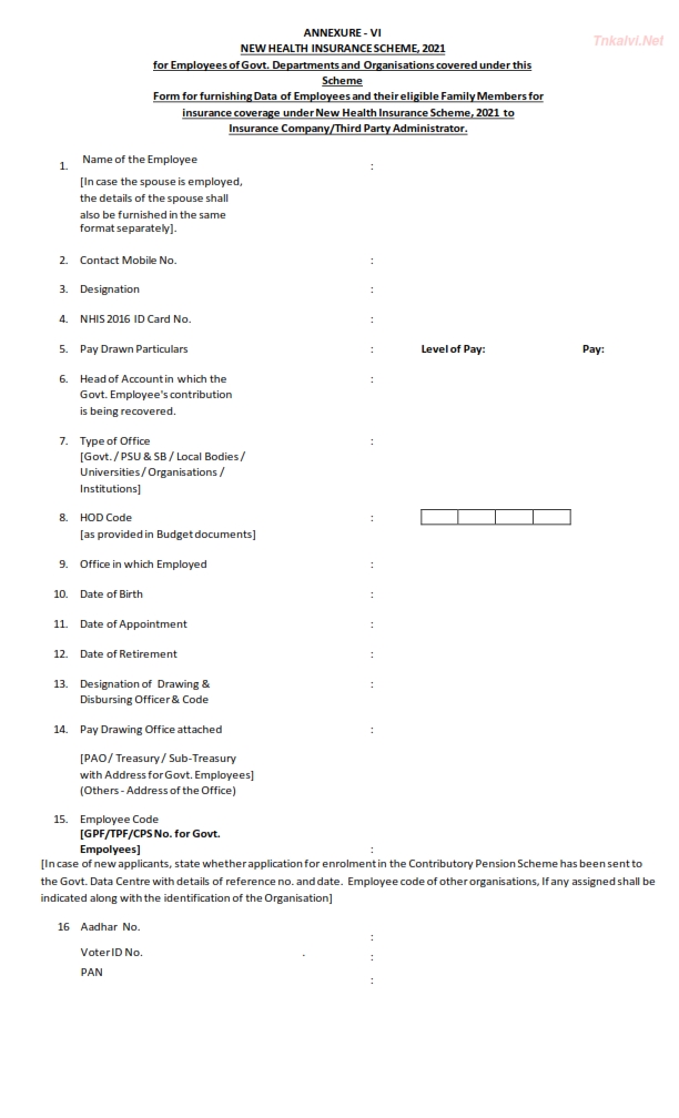 nhis new application form 2021 - KALVI TAMILNADU