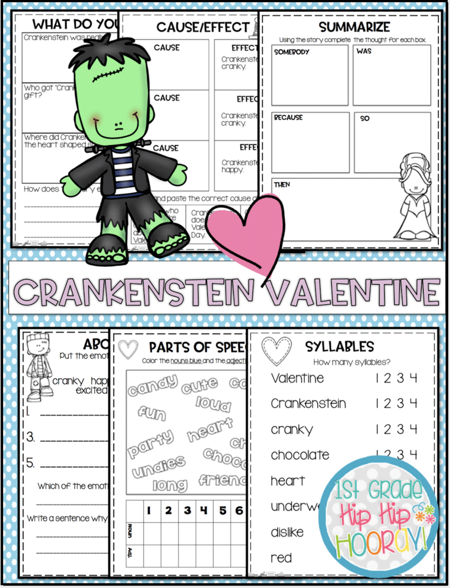 1st Grade Hip Hip Hooray!: Crankenstein Valentine...a literary companion!!