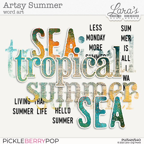 Lara´s Digi World - Digital Scrapbooking Designs: Artsy Summer Word Art ...