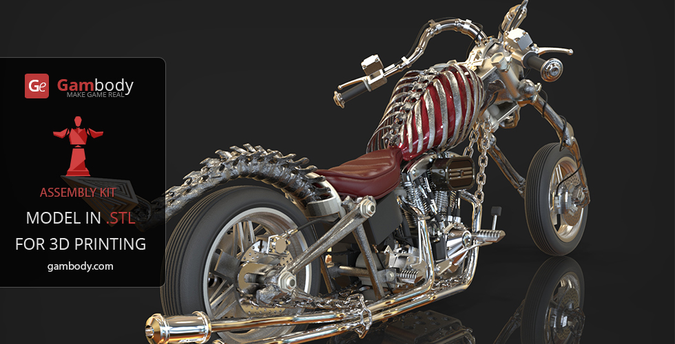 Ghost Rider - Devil Chopper Motorcycle 3D Model | Assembly Model ...