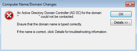 Active Directory Domain Controller For The Domain Could Not Be ...