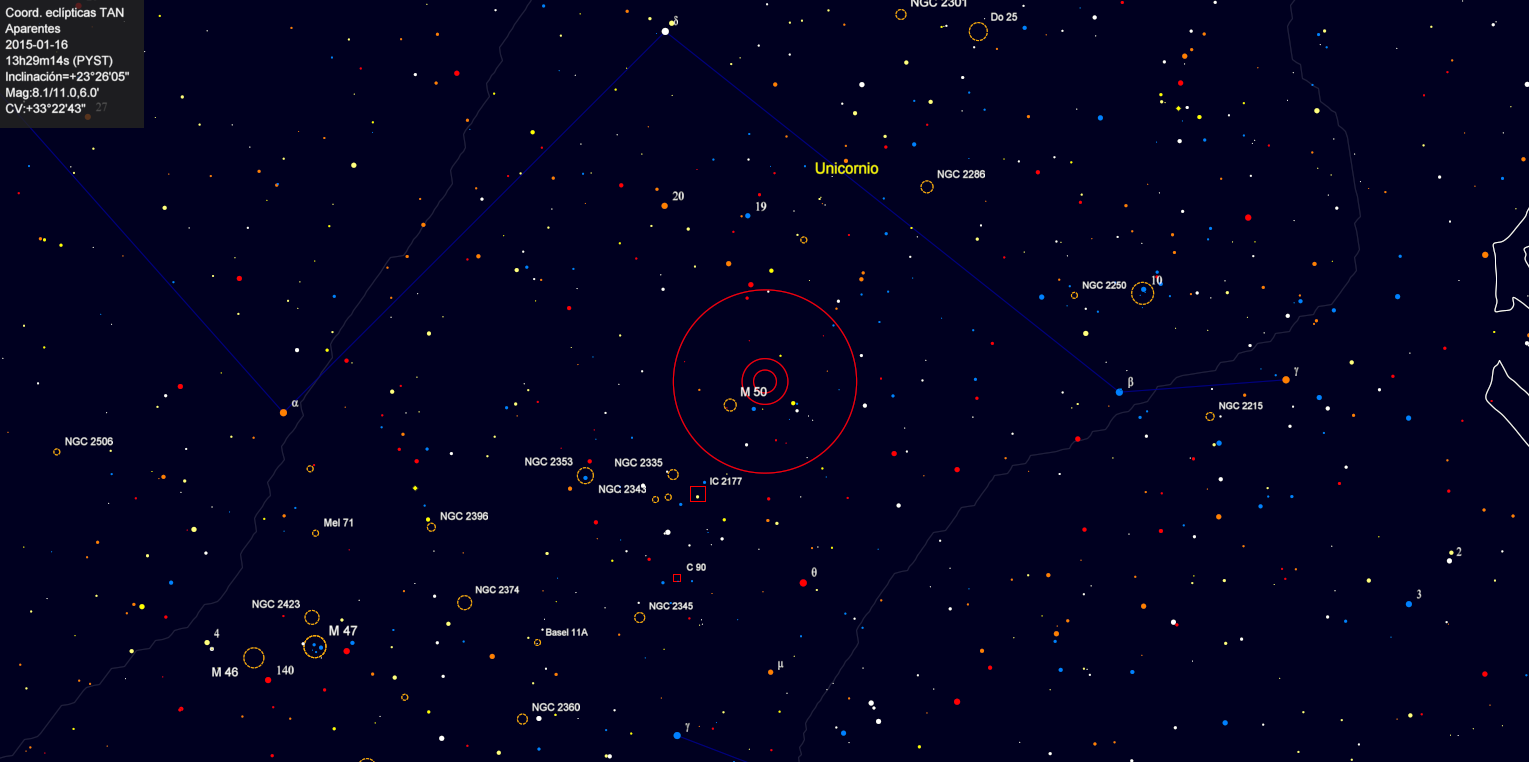 Firmamento Austral: NGC 2316 Nebulosa de emisión en unicornio