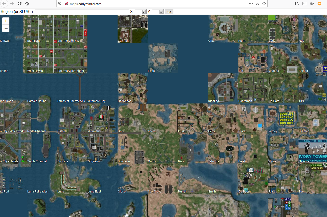Second Life Newser: Two User-Made Maps of Second Life
