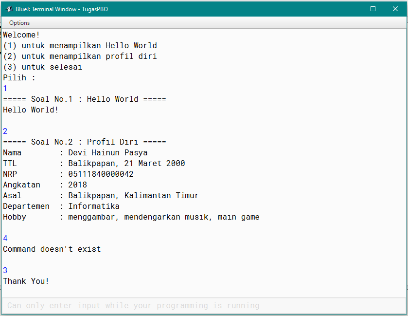 Tutorial Membuat "Hello world" dan Profil Diri dengan IDE BlueJ