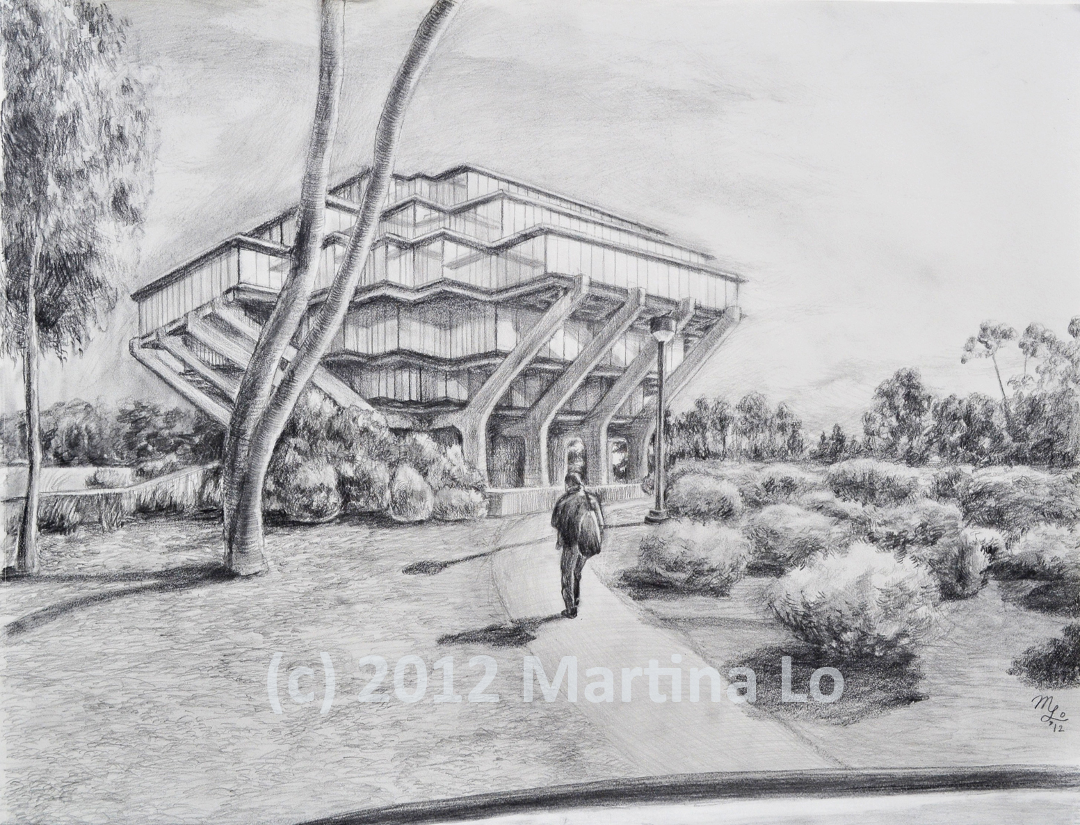 Martina Lo : Portrait of Geisel Library, by Martina Lo