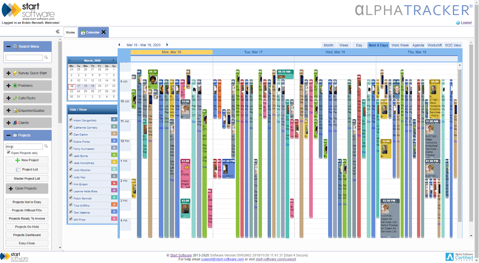 New calendar features in Alpha Tracker