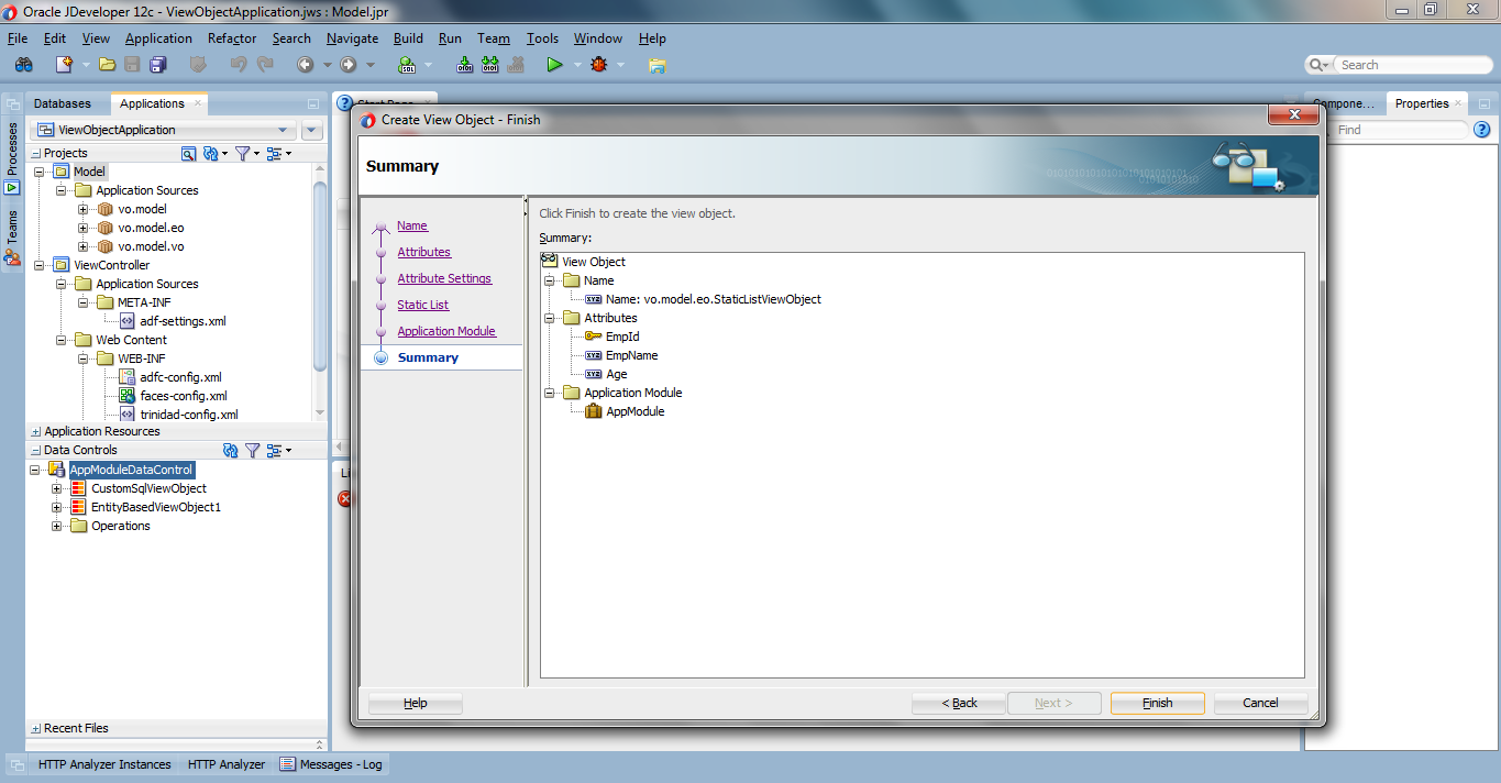 How To Create A Static List View Object ~ Oracle Adf 12c Application Development Framework
