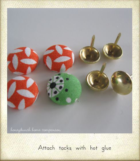 the honeybunch home companion: No-Sew Tutorial: Fabric Push Pins