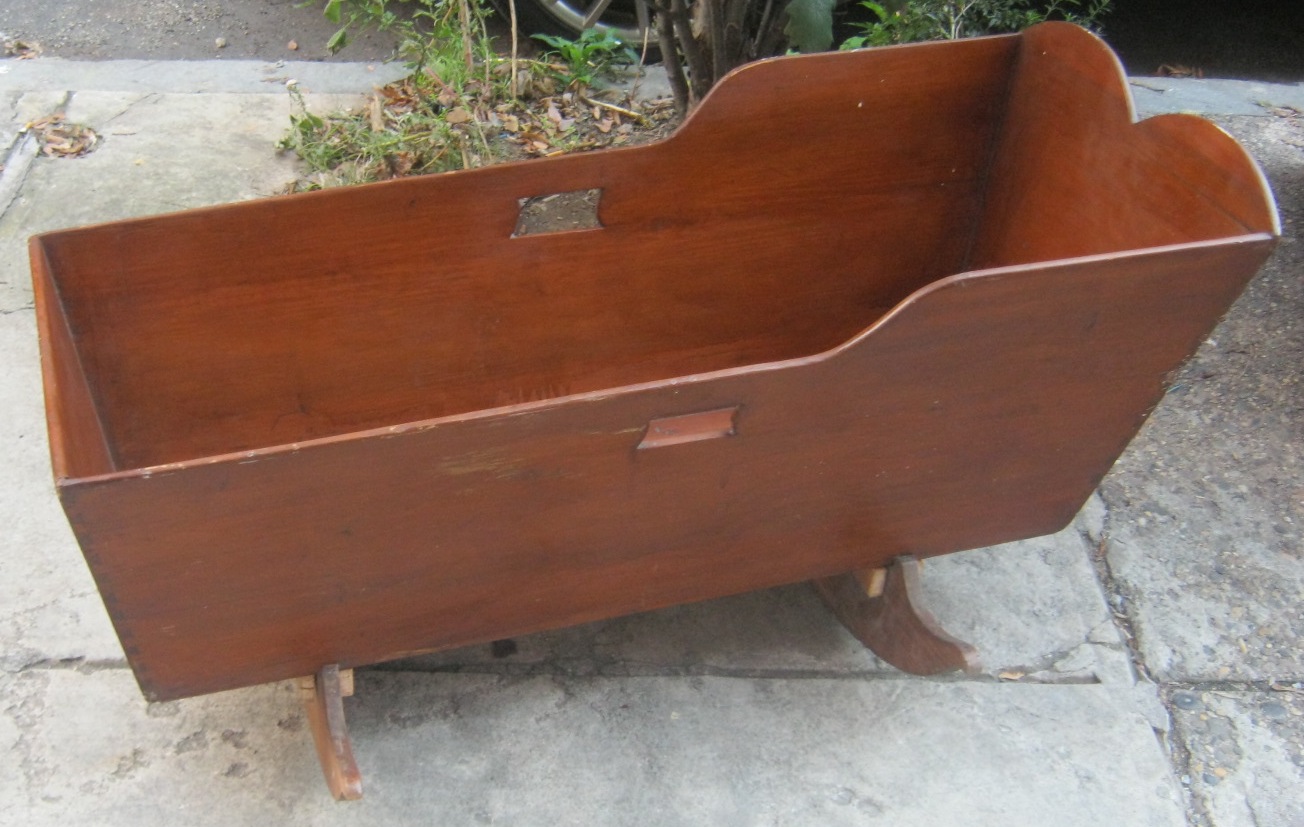 Uhuru Furniture & Collectibles: Antique Handcrafted Cradle-SOLD