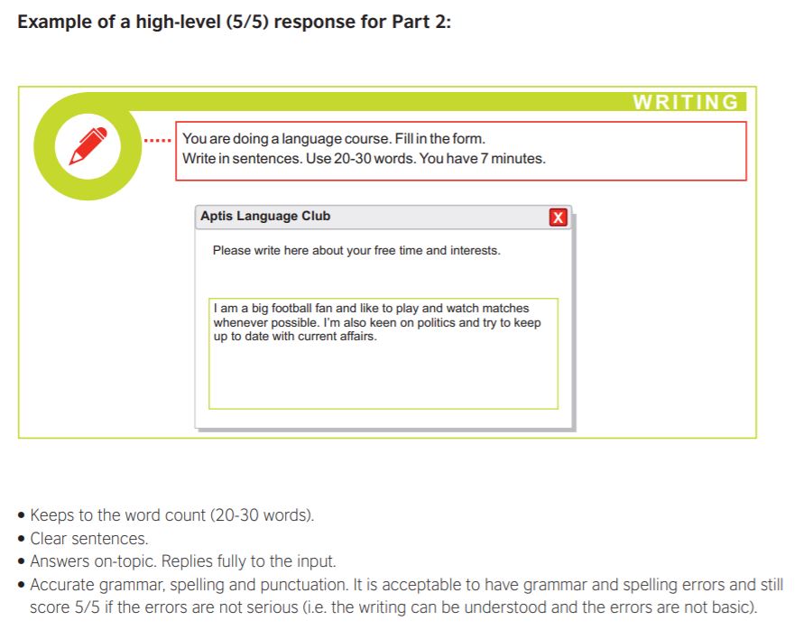 Aptis Test Mrs. García: Writing