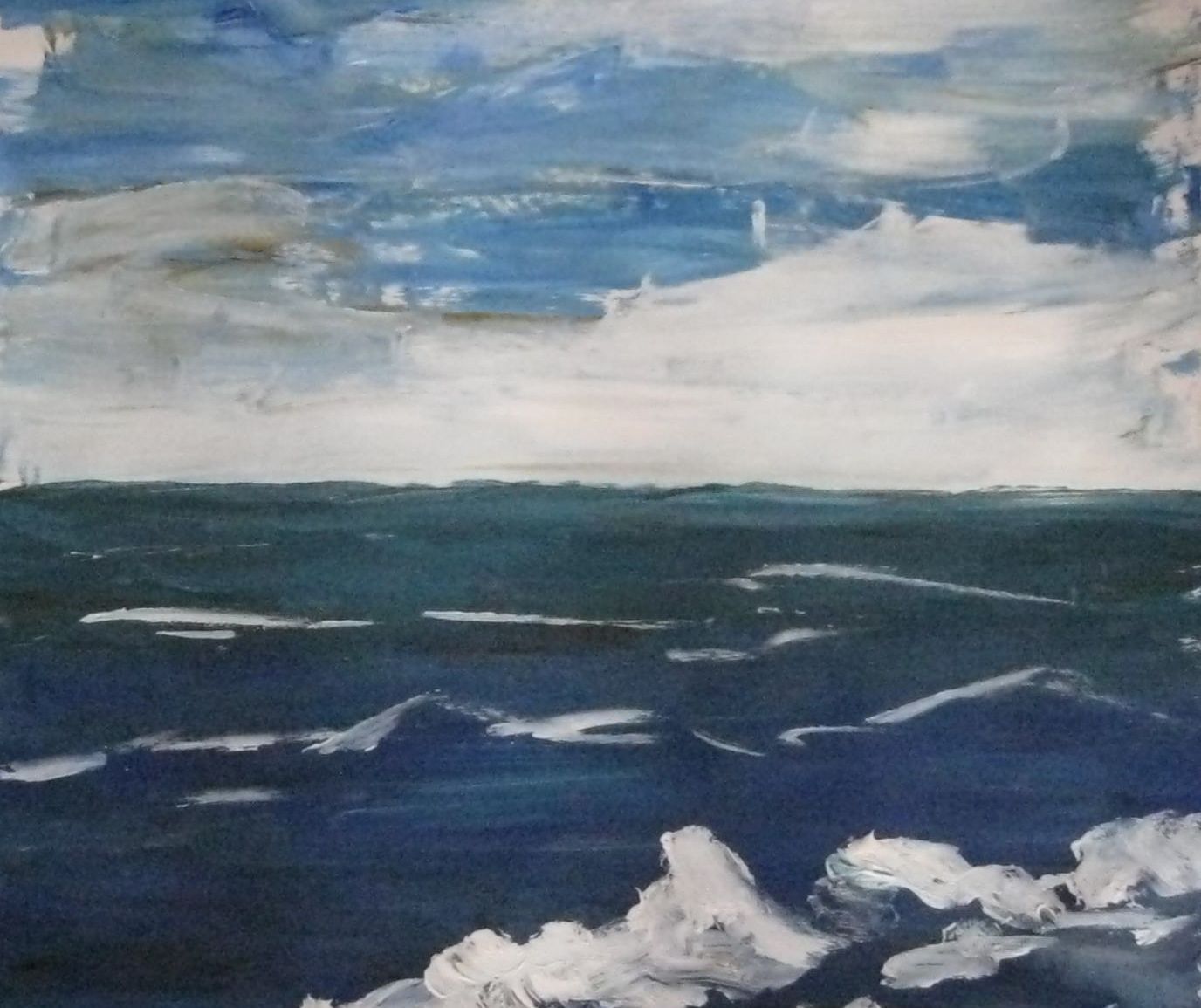 DHL watercolors: Stormy seas II, acrylic