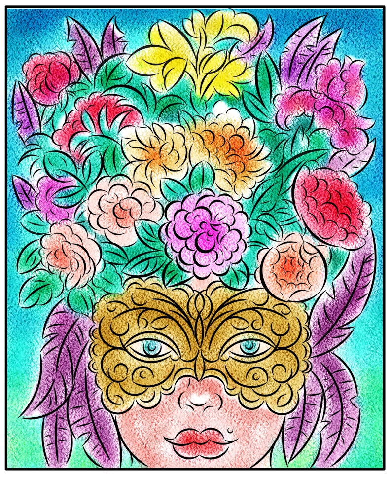 Nicole's Free Coloring Pages: MASKED GIRL * COLORING PAGE