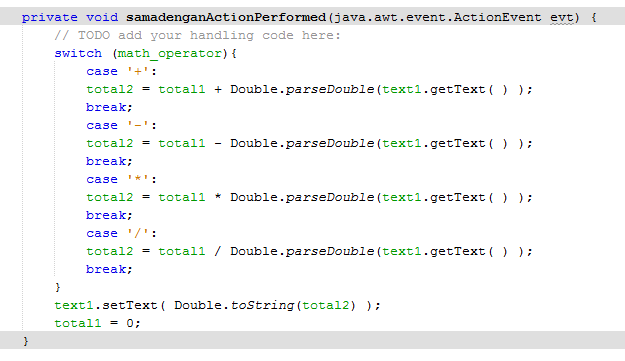 Program Kalkulator Sederhana menggunakan Java NetBeans