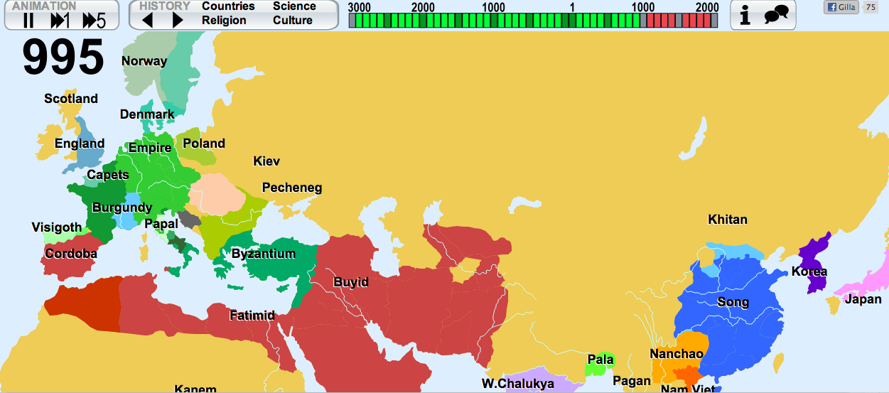 Interactive maps of world history