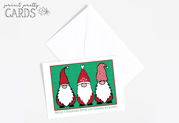 Free Printable Gnome Christmas Cards | Print Pretty Cards