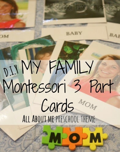 My Family 3-Part Montessori Cards | School Time Snippets