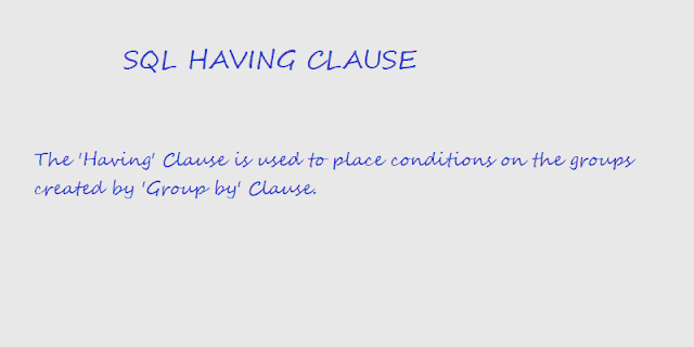 SQL Having Clause - The Coding Shala