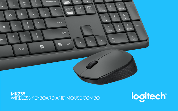 Logitech MK235 Wireless Keyboard and Logitech M171 Wireless Mouse Combo ...