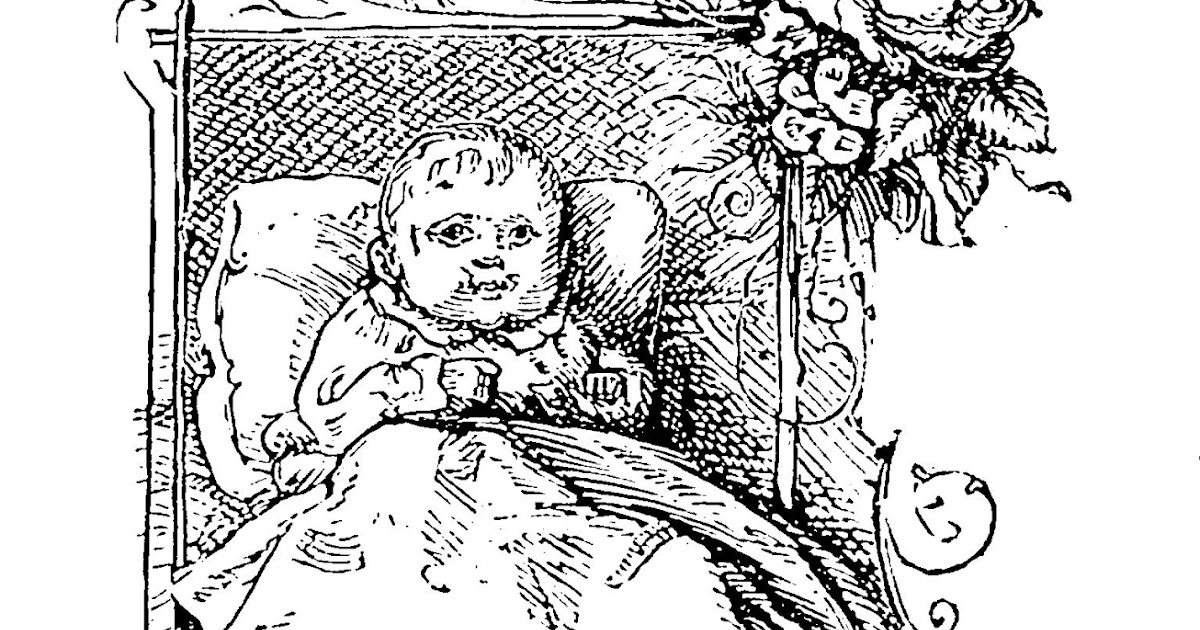 Digital Stamp Design: Victorian Baby Image Clip Art Pencil Drawing ...