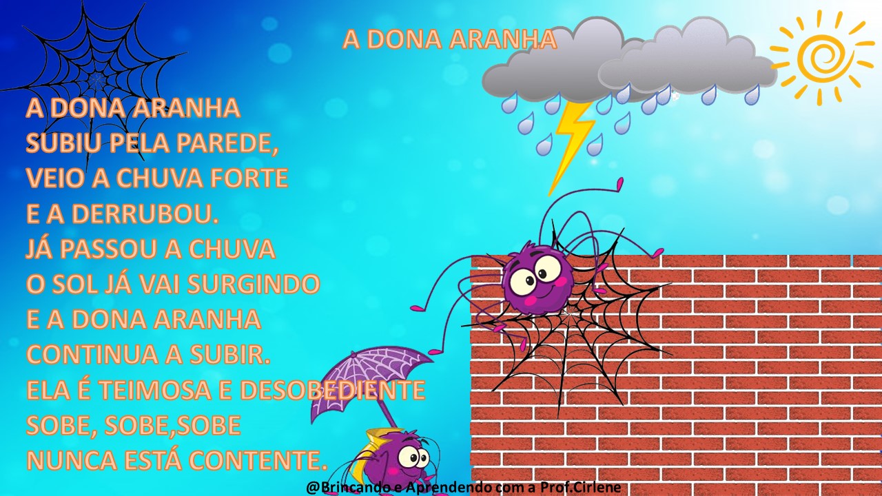 Aprendendo Com a Prof.Cirlene: Sequência de atividades A dona aranha. Aprendendo Com a Prof.Cirlene: Sequência de atividades A dona aranha.