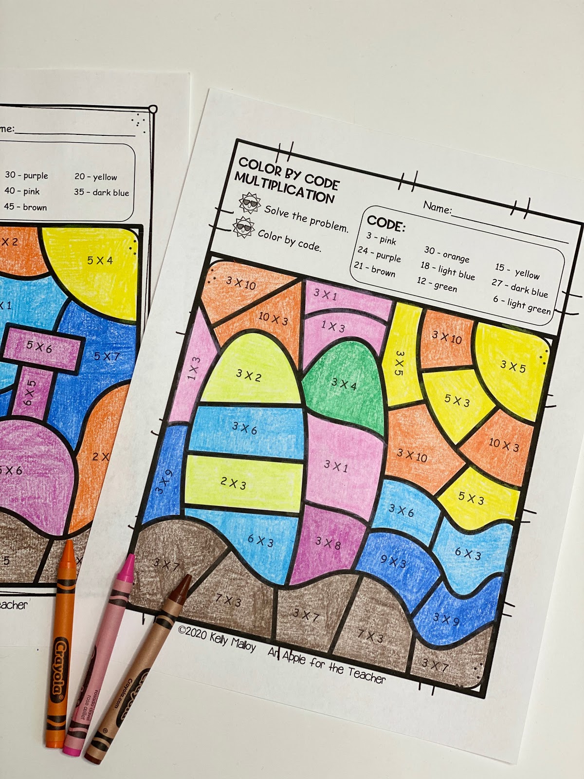 An Apple For The Teacher: Summer Color By Number