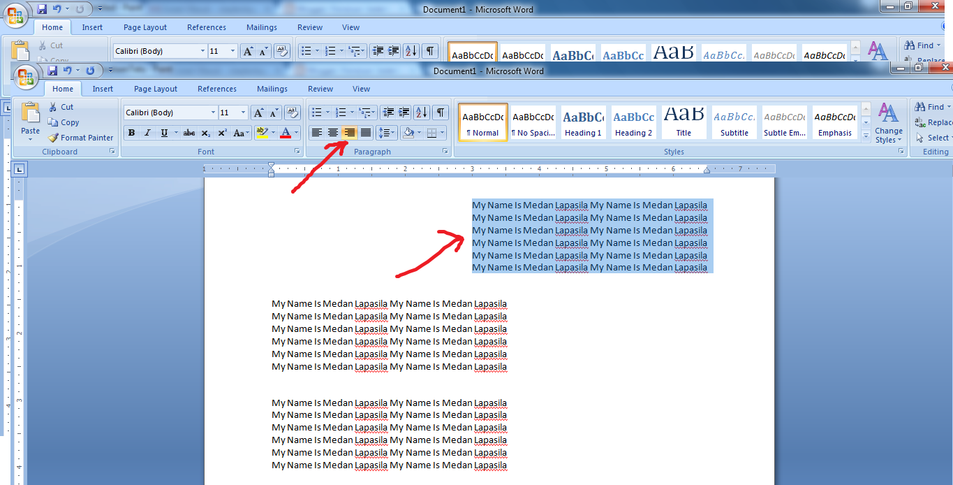 Panduan Sederhana Microsoft Office 2007: Cara mengatur perataan teks di ...