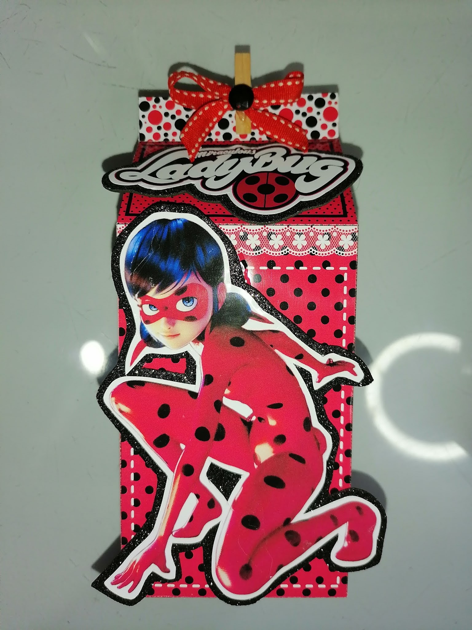 Creaciones Samadith Peru: DULCERO TIPO CAJA DE LECHE LADYBUG