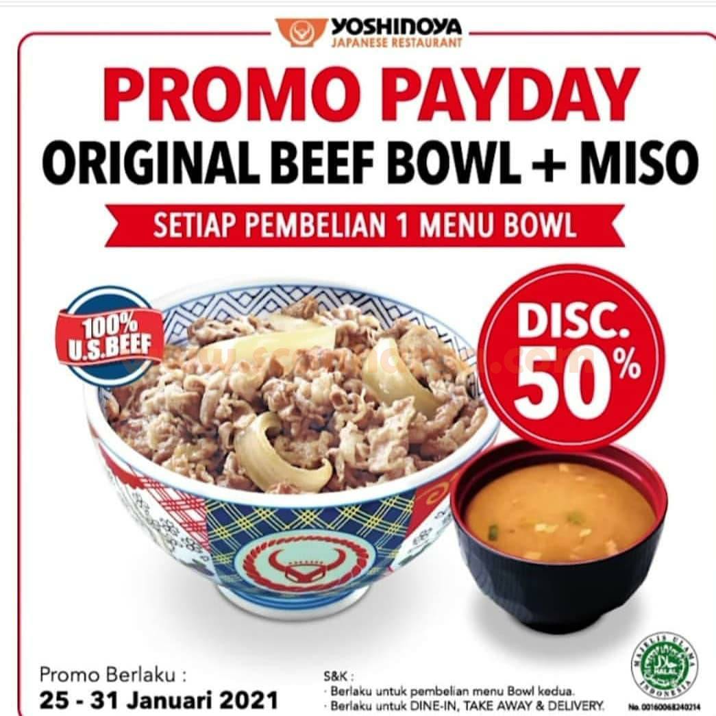 Promo Yoshinoya PAYDAY 25 - 31 Januari 2021 - scanharga