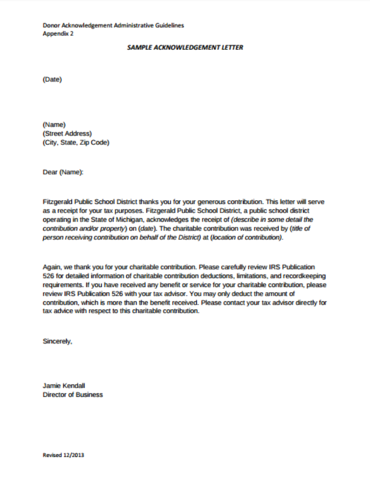 Donation Acknowledgement Letter Template Resume Letter donation-acknowledgement-letter-template-resume-letter