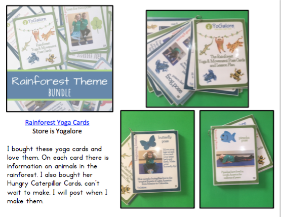Yoga Rainforest Cards from Yogalore on TPT ~ Preschool Printables