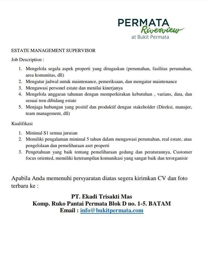 Lowongan Kerja Pt Ekadi Trisakti Mas Maret Lowongan Kerja LOKER Batam lowongan-kerja-pt-ekadi-trisakti-mas-maret-lowongan-kerja-loker-batam