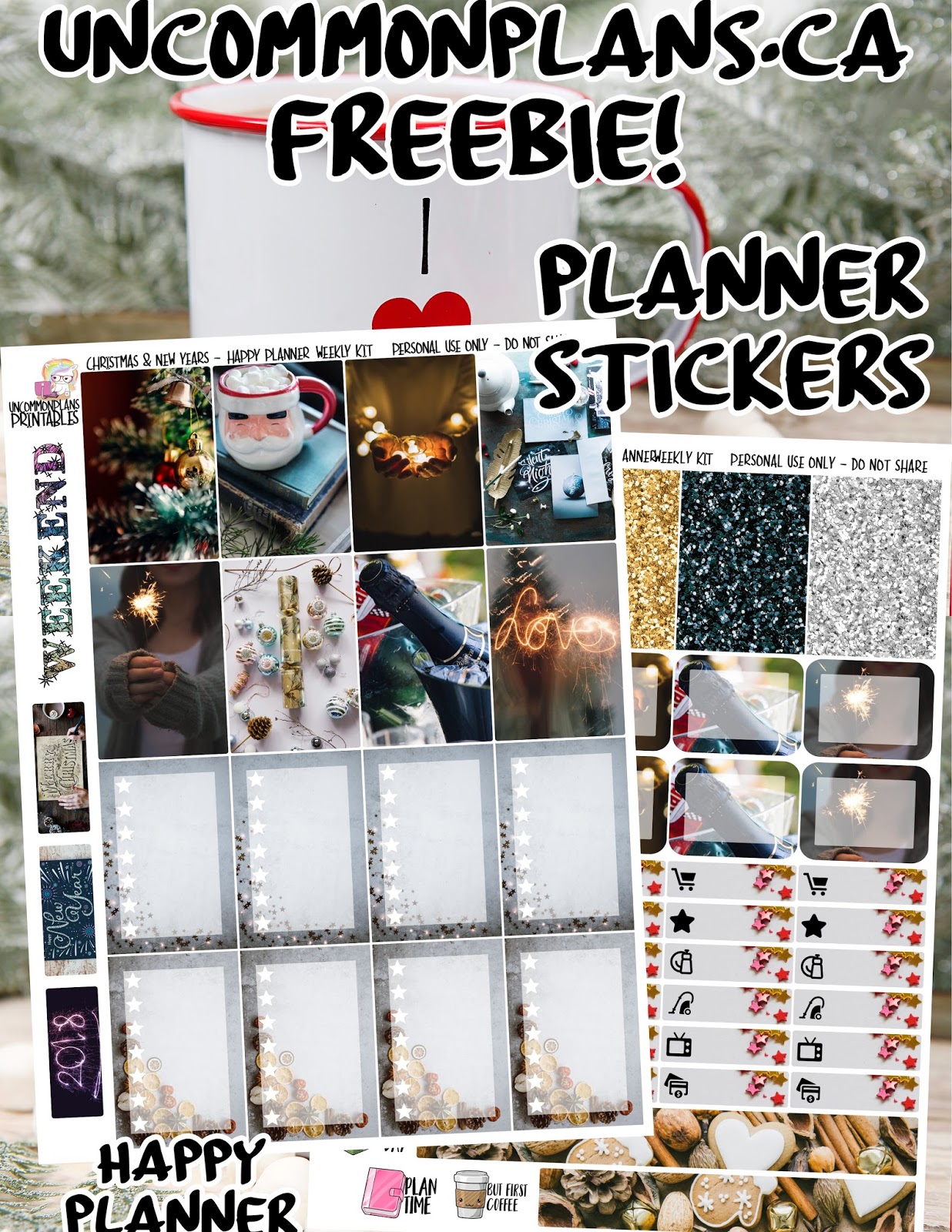 Uncommon Plans: FREE Christmas & New Years Printable Planner Stickers ...