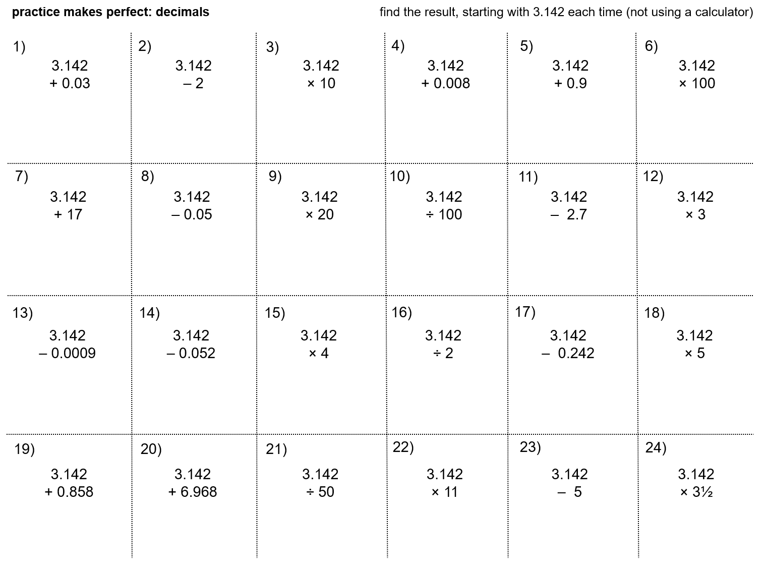 MEDIAN Don Steward mathematics teaching: decimal practice makes perfect (2)