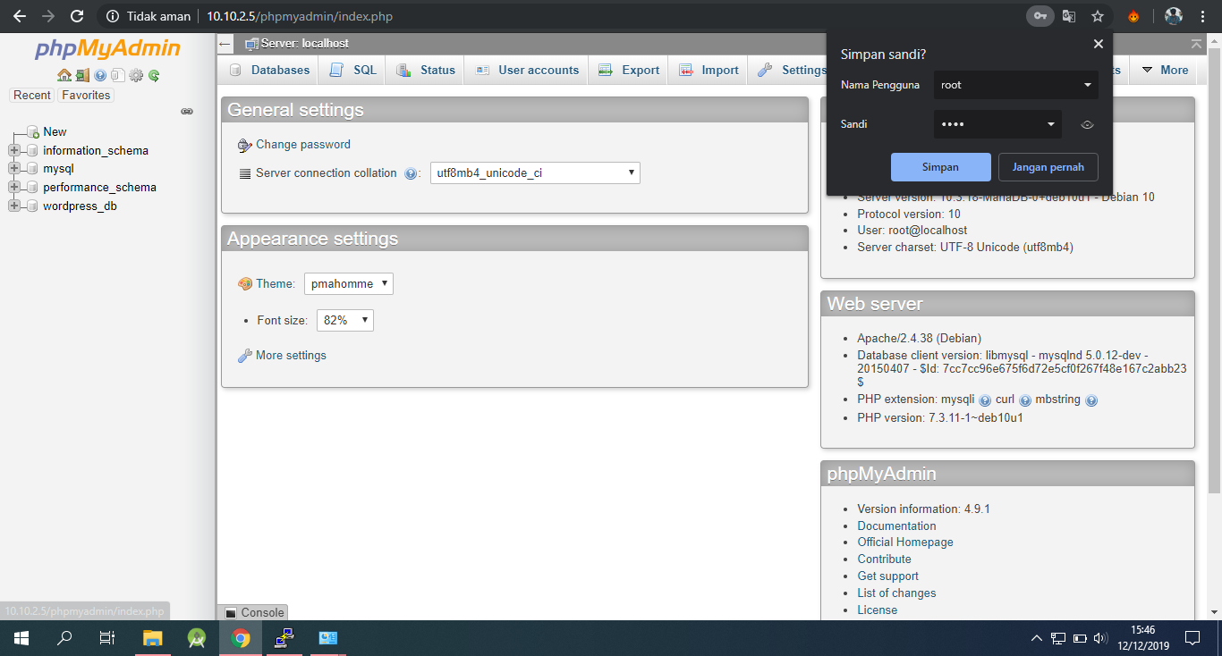 IKHSAN: TUTORIAL PHPMYADMIN DEBIAN 10