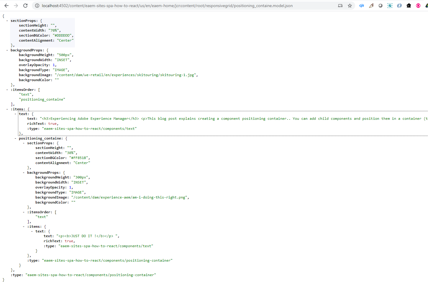 Experiencing Adobe Experience Manager (AEM, CQ): AEM 6550 - React Type ...