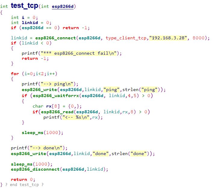 Linux Esp8266 Driver C Source Code Client Tcp Udp