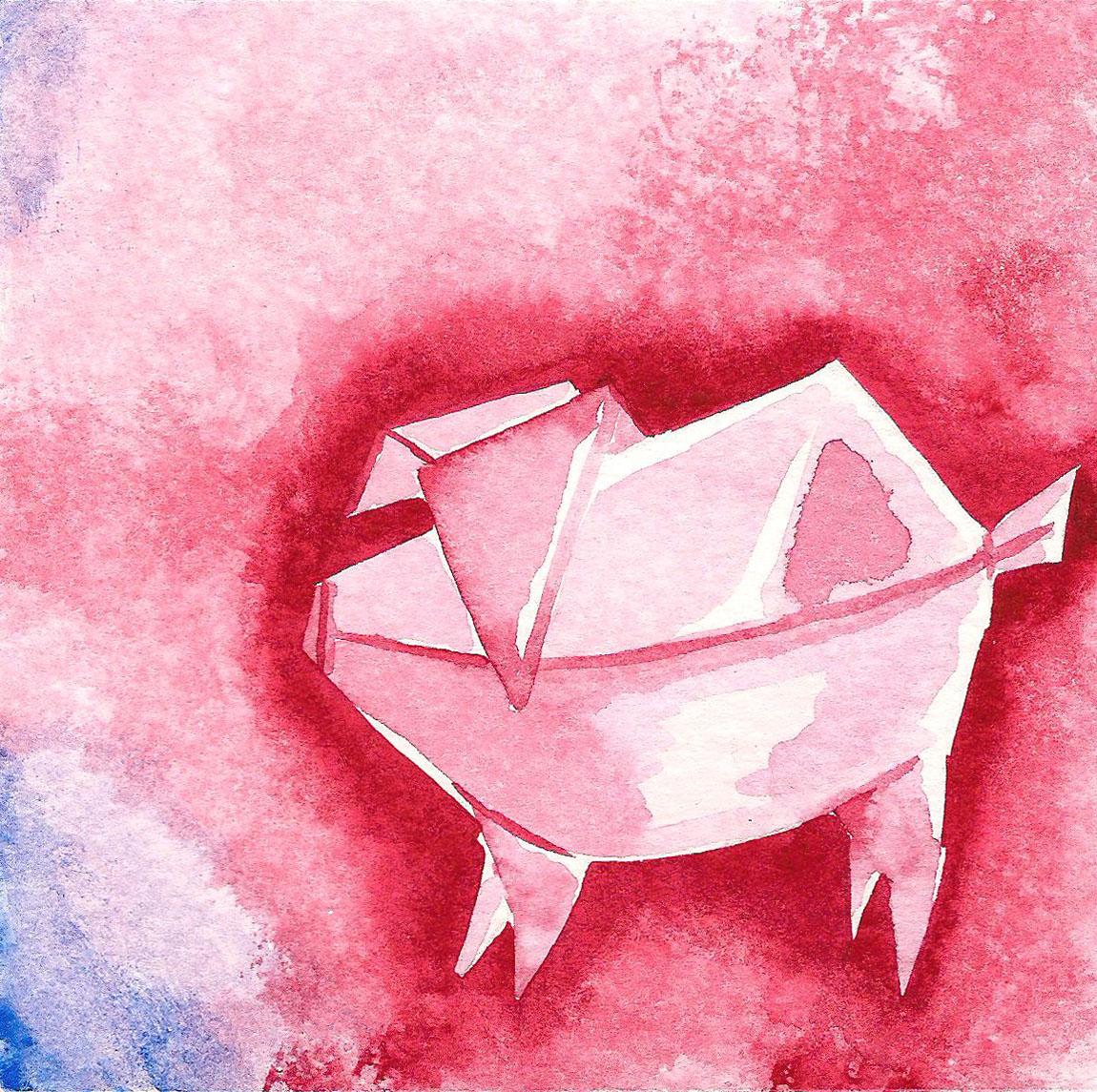 eefs: 5 of 100 Small Paintings Animal Origami (Pig)