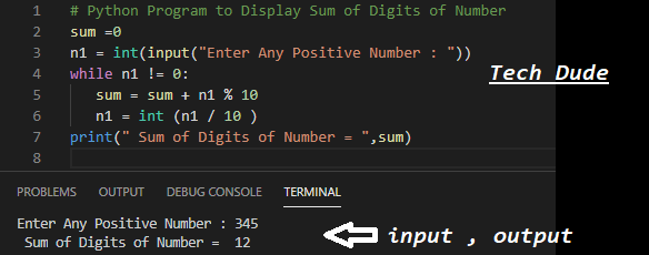 Sum Of Digits In Python Tech Dude Sum Of Digits In Python Tech Dude