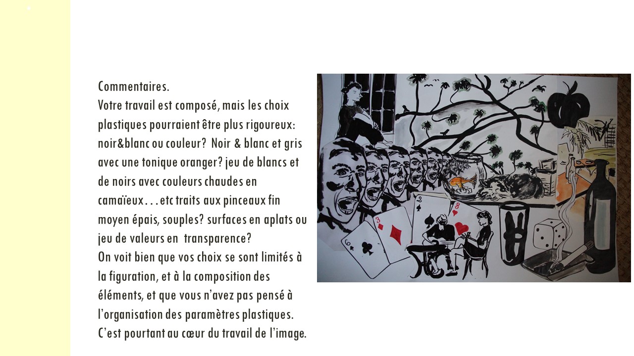 cours arts visuels: L2 APL expression plastique commentaire