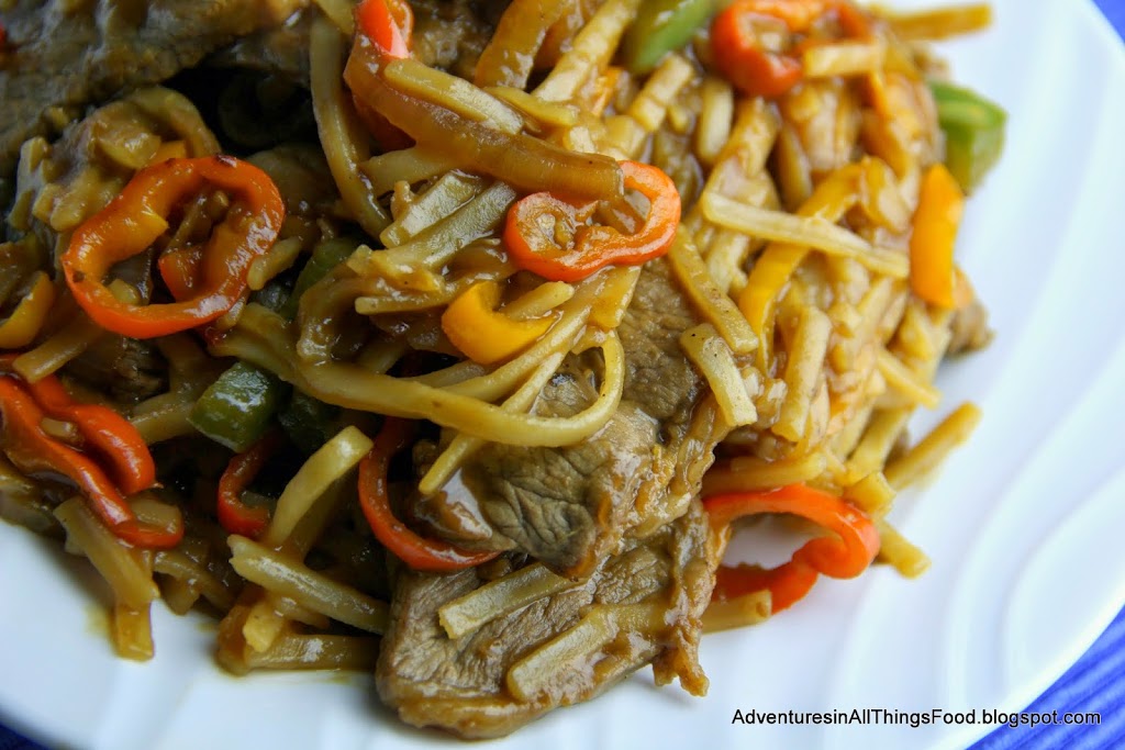 Adventures in all things food: Beef and Peppers over Rice Noodles