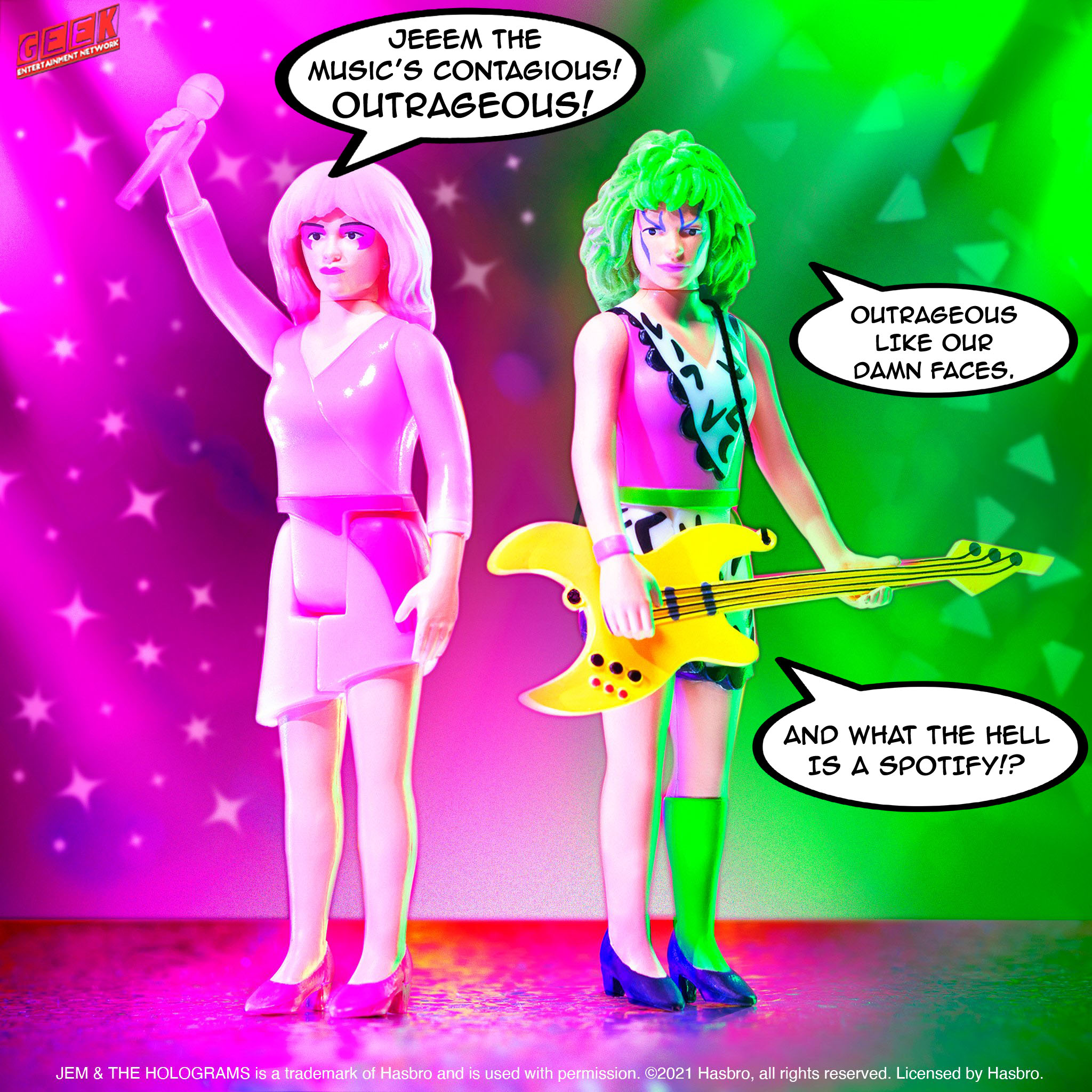 New Jem and the Holograms Jem and Pizzazz ReAction Figures by Super7 ...