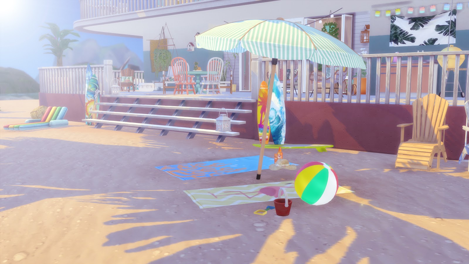 SIMS 4 | SURF STYLE DECOR | BEACH HOUSE | CASA DE PRAIA | DL + CC ...