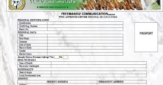 SAMPLE OF THE NYSC REGISTRATION FORM 2020