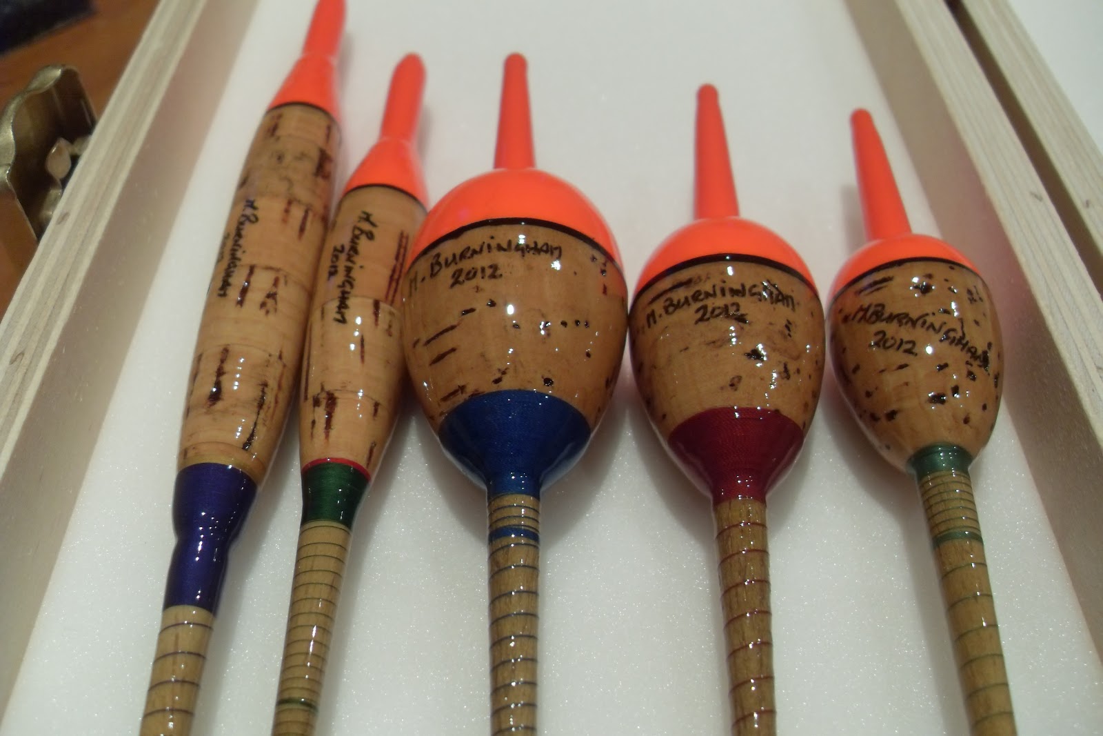 Handmade Fishing Floats by Mark Burningham.: Cork Avons and pike floats